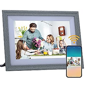 Loamars Smart Digital Picture Frame WiFi: 10.1 Inch HD 1280x800 IPS Touch Screen Display 16GB Storage SD Slot Auto-Rotate Share Photos and Videos with Family and Friends from APP/Network Cloud