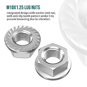 Alpha Rider M10x1.25 Locking Lug Nuts for Yamaha Blaster Banshee Raptor Warrior YFZ450 YFZ660 Kawasaki 400 Suzuki 400 Honda TRX (16 PCS)