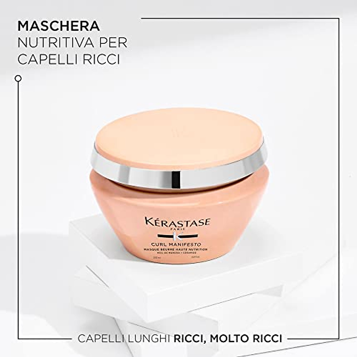 Kerastase Curl Manifesto Beurre Haute Nutrition Hair Mask | Strengthens & Prevents Breakage | Adds Softness & Shine | For All Wavy, Curly, Very Curly & Coily Hair | 6.8 Fl Oz