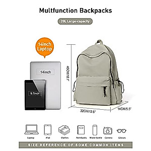 Green Backpack for Women Men, Waterproof High School Bookbag,Lightweight Casual Travel Daypack,Classic Basic College Backpack,Middle School Bag for Teen Girls Boys