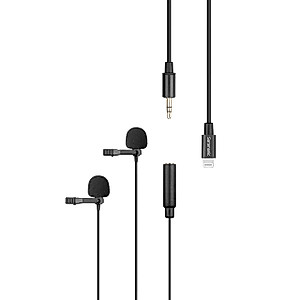 Saramonic 2-Person Dual Lavalier Microphone with Lightning for Apple iPhone, or iPad with a Built-in 19.7-Foot (6m) Cable (LavMicro U1C) (LAVMICROU1C)