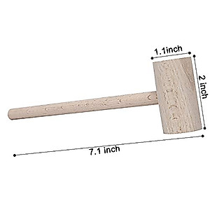 Wood Crab & Mallets Mallets, Natural Beech Wood Hammers, Set of 12