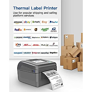 Label Printer, POLONO PL420 4x6 Thermal Printer, High-Speed Shipping Label Printer, Commercial Direct Thermal Printer for Windows & MAC System, Compatible with Amazon, UPS, Ebay, FedEx, Shopify, etc