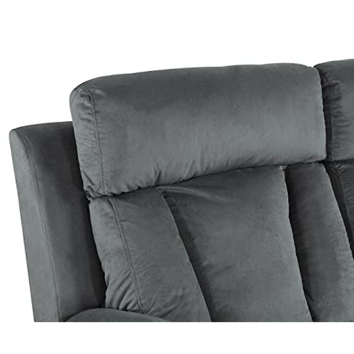 Blackjack Furniture Elton Microfiber Reclining Modern Living Room Loveseat, Sofa, Gray