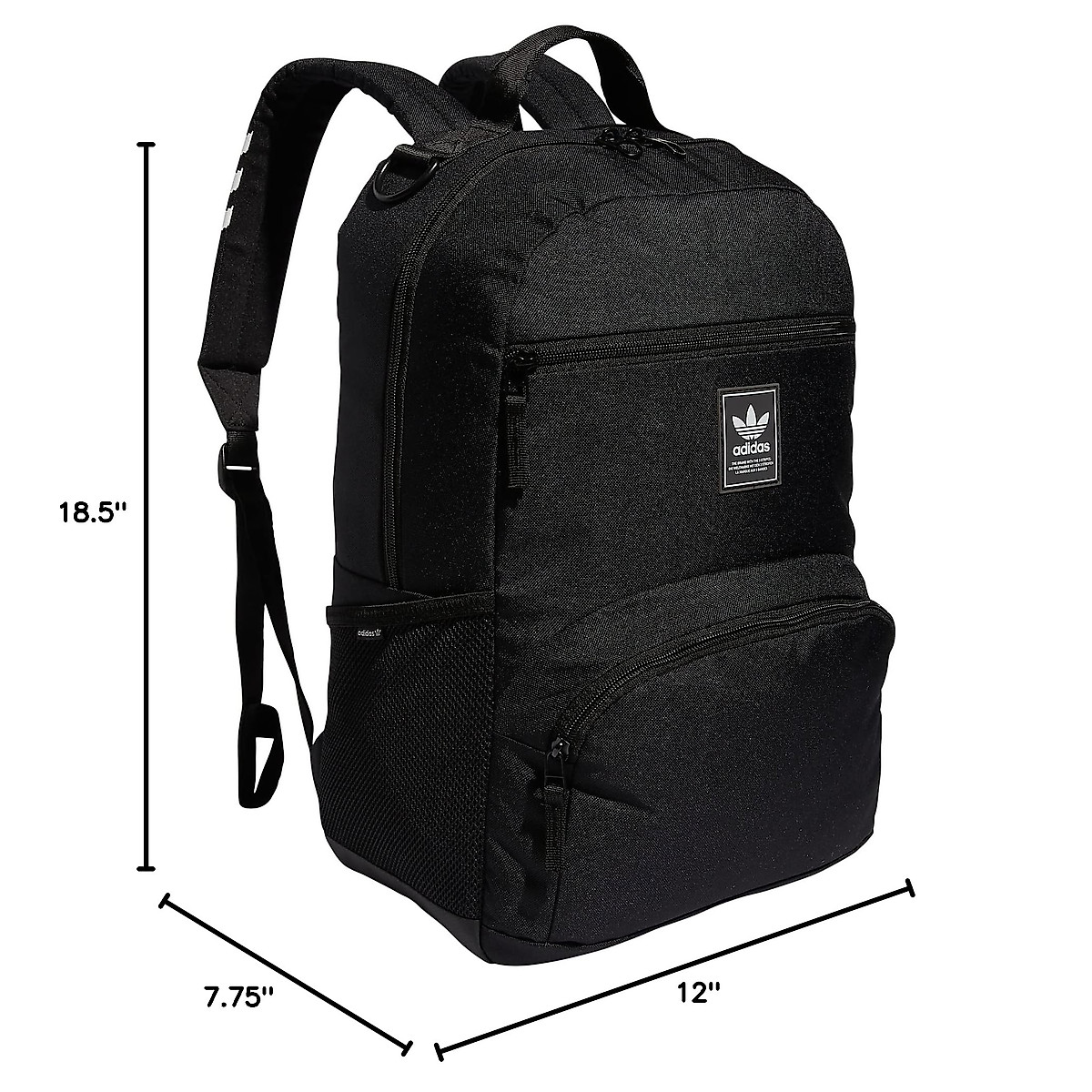 adidas Originals National 2.0 Backpack, Black/Black, One Size