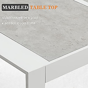 Outdoor Aluminum Furniture Set, 4 Pieces Patio Sectional Conversation Chat Sofa Modern Seating Set with Coffee Table