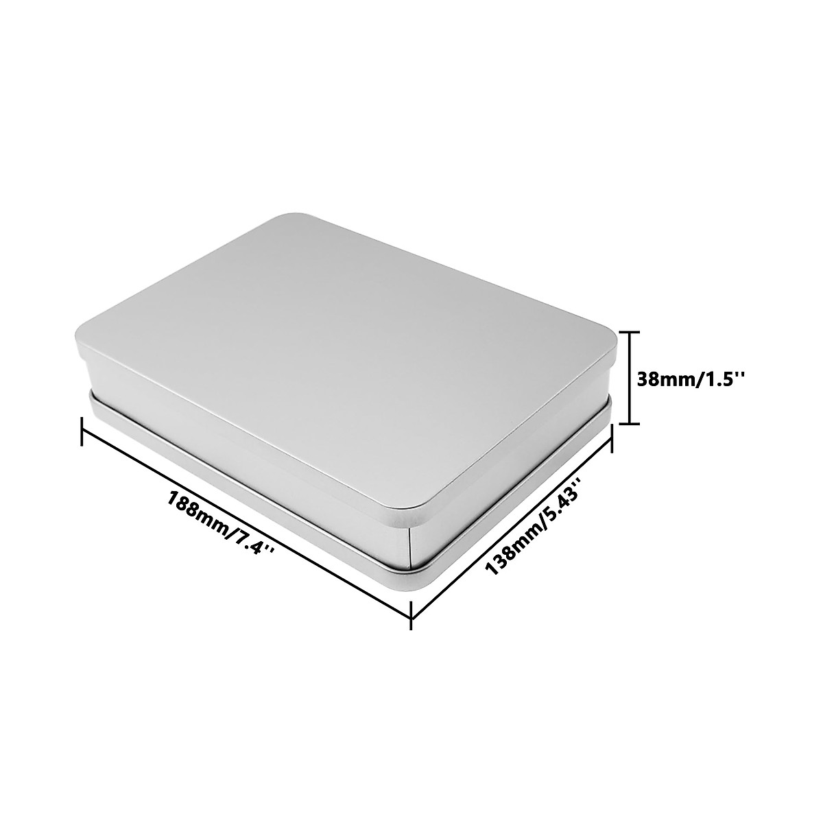 Ulifestar Metal Empty Boxes, Tin Boxes with Lid,Small Silver Tin Boxes,Stackable Organizer Containers,4PCS Storage Tin for Home Outdoor Active Storage Containers