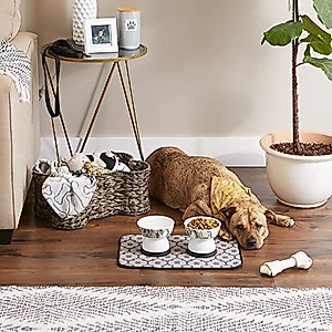 Bone Dry Machine Washable, Ultra Absorbent Pet Mat, 12x18, Gray Lattice