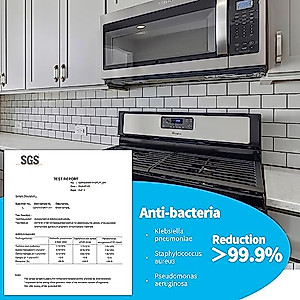 Art3d Backsplash Tile for Kitchen Peel and Stick, 10-Sheet Stick on Subway Tiles for Kitchem, Bathroom Back Splashes, 12"x12", Warm White with Black Grout