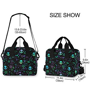 MNSRUU Insulated Lunch Bag Magic Skulls Lunch Bag Women Lunch Tote Men Lunch Cooler Bag Reusable Leakproof Lunch Box For Work School