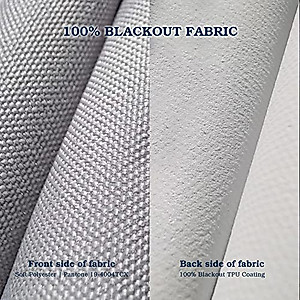 No Drill Inside Mount Blackout Roller Shades Custom No Tools Tension Window Blinds, Easy Install Waterproof Blinds for Office Living Room, Bathroom, Kitchen, Light Grey