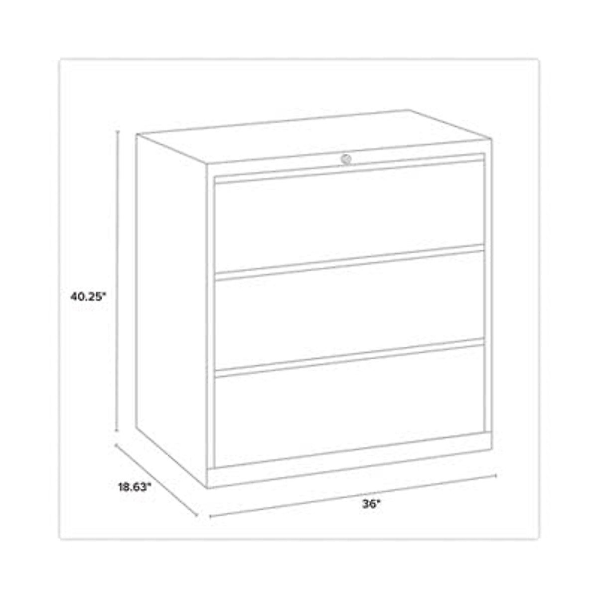 Hirsh Industries Lateral File Cabinet, 3 Letter/Legal/A4-Size File Drawers, Black, 36 x 18.62 x 40.25