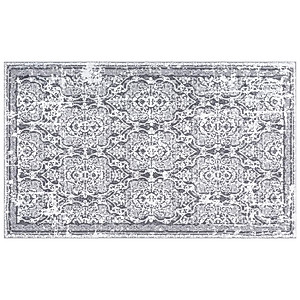 Vaukki Living Room Rug, Vintage Shaggy Soft Laundry Rug, Non Slip Kitchen Area Mat, Washable Farmhouse Bedroom Area Carpet for Bathroom, Kitchen and Kidsroom (3'x5', Grey)