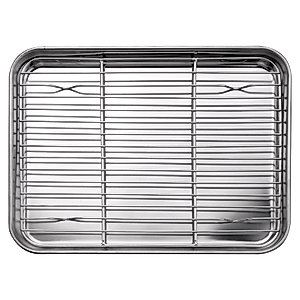 10 Inch Toaster Oven and Set, Small Stainless Steel Baking with Cooling,Dishwasher Safe Baking