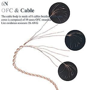 FSIjiangyi N5005 MMCX Cable OFC Copper N5005 Cable Braid Earphone Cable for AKG N30 AKG N40 AKG N5005 Replacement Cable (4.4mm Plug)