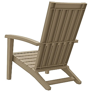 Tidyard Patio Adirondack Chair Light Brown Polypropylene Outdoor Fire Pit Chair Wooden Garden Armchair for Porch Pool Lawn Deck Backyard Balcony Outdoor