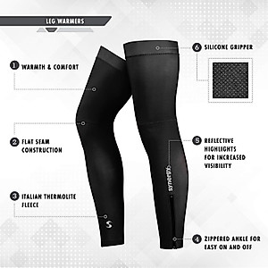 Synergy Cycling Leg Warmers (Black, S/M)