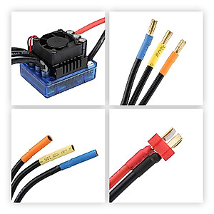 Drfeify RC Waterproof Motor, 4 Pole 12 Slot 3674 2250/2650KV Brushless Motor for RC Off-Road Car(2650KV Motor + 120A ESC + Heatsink)