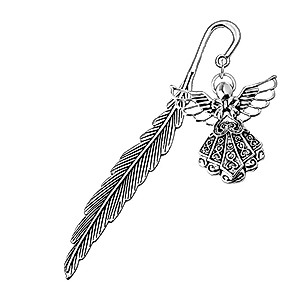 WSNANG Metal Bookmark Angel Gifts Metal Feather Bookmark Reading Lovers Gifts for Religious Gifts (Angel)
