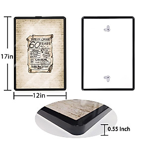 Framed Black 60th Birthday Decorations 60th Birthday Guest Book Alternative 12”x16”, 60 Years Old Birthday Party Supplies Guest Signature Poster, Funny 60 Birthday Gifts for Women Men(60th, Retro)