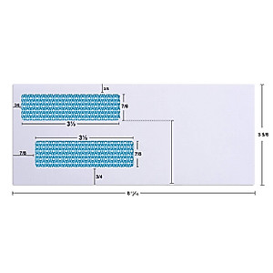 500#8 Double Window Self Seal Security Envelopes - for Business Checks, QuickBooks & Quicken Checks, Size 3 5/8 x 8 11/16 Inches - Checks Fit Perfectly - Not for Invoices, 500 Count(30180)