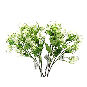 AUSBENDER Tall Fall Branches Wedding Picks Faux Stems White Artificial Flowers 24.4"(WildHydrangeaSpray) Floral Arrangement Rustic Decoration Crafts Home Decor Holiday Wedding Parties Primitive 6pcs