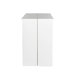 Pvillez 118.5" Wood Expandable Dining Table for 8-12 Person, Modern White Extendable Dining Room Table Large Rectangle Dining Table with Leaf Extension Pedestal Dining Table for Kitchen Console Office