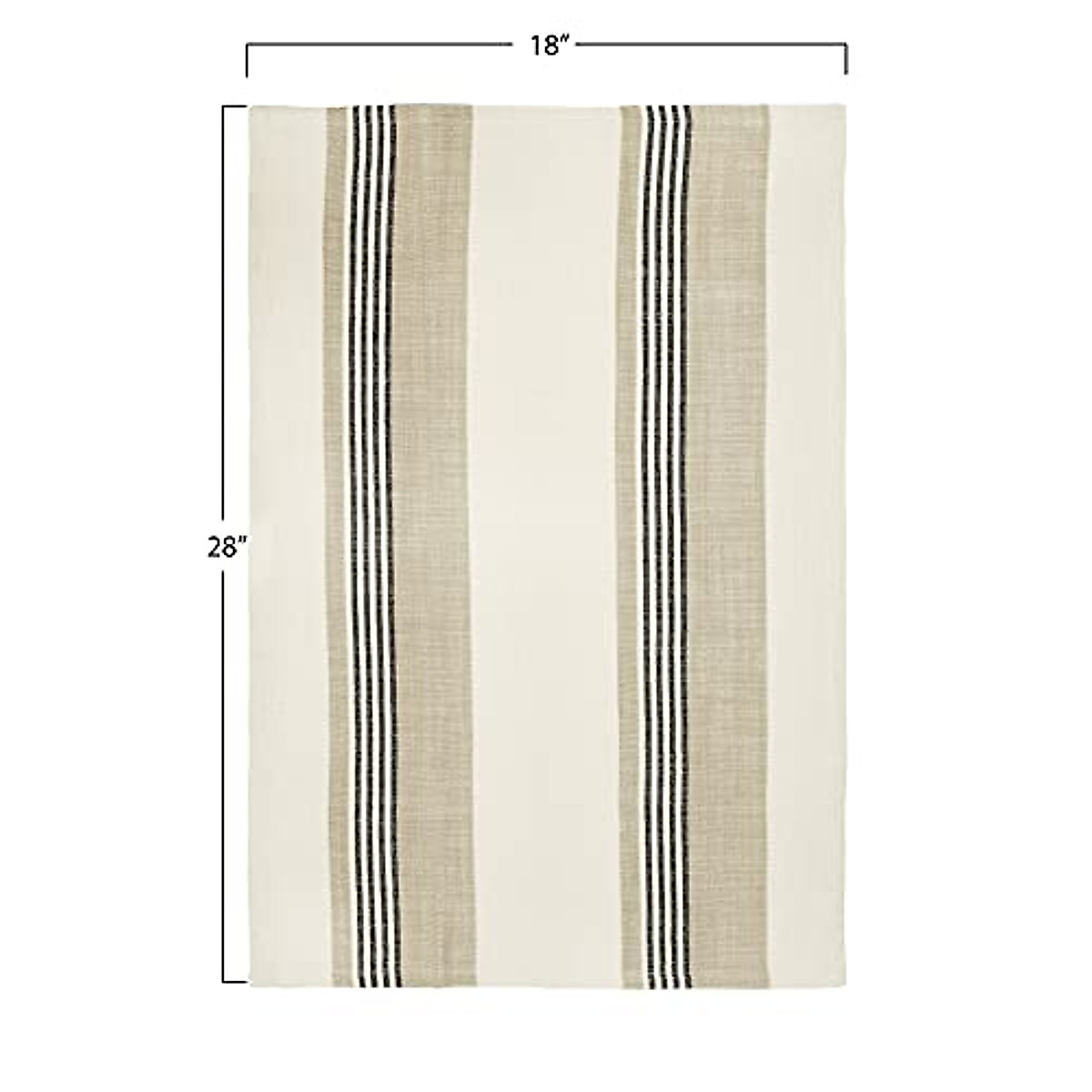 Creative Co-Op Tan & Grey Striped Cotton Tea Towels (Set of 3 Pieces)