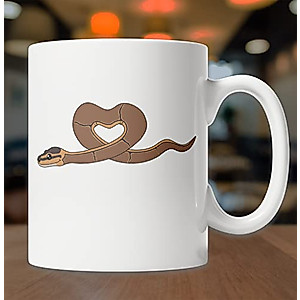 Cute Pinstripe Ball Python Heart Coffee Mug (11oz)