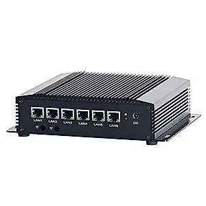 Whiskey Lake I5 8265U Industrial Firewall Micro Appliance, Router PC, Fanless PC with 8G RAM 256G SSD, AES-NI, 6 RJ45 Port, HDMI USB3.0 COM,Compatible with pfsense OPNsense LEDE ESXI Openwrt