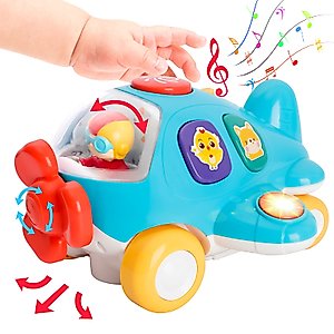 Toys for 1 2 3 Year Old Boys Girls, Baby Toys 12-18 Months Early Educational Airplane Toys with Lights & Music Learning Birthday Gift 6 7 8 9 10 11 12 Months, 1 2 Year Olds Infants Toddlers Boys Girls