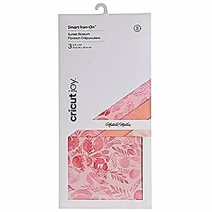 Cricut Joy Smart Patterned Iron On Vinyl - Natalie Malan Sunset Blossom (5.5 in x 12 in), HTV Vinyl Roll for DIY Projects, Matless Cutting, All-Surface Application, Outlasts 50+ Washes