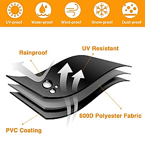 Patio Table Chair Cover Black, 23" DIA X 18"H, Outdoor Table Chair Cover,Outdoor Patio Furniture Cover Waterproof for Deck Box , Coffee Table and Chairs