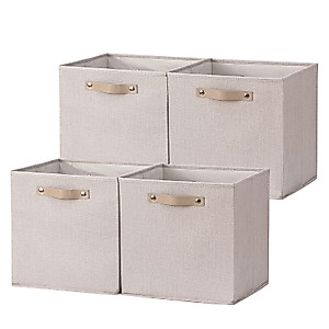 DULLEMELO 12 Inch Storage Bins, Toy Organizers and Storage Bins for Toys Books Clothes Storage, Cube Storage Bin with Handles for Shelves Closet Nursery, Cloth Baskets for Organizing and Storage