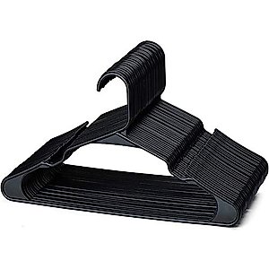 Home Essentials Plastic Clothing Hangers Ideal for Everyday Standard Use, Black (5 Pack of 7) 35pcs/Box