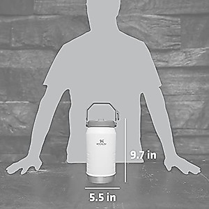 Stanley IceFlow Stainless Steel Water Jug with Straw, Vacuum Insulated Water Bottle for Home and Office, Reusable Tumbler with Straw Leak Resistant Flip, Polar, 64OZ