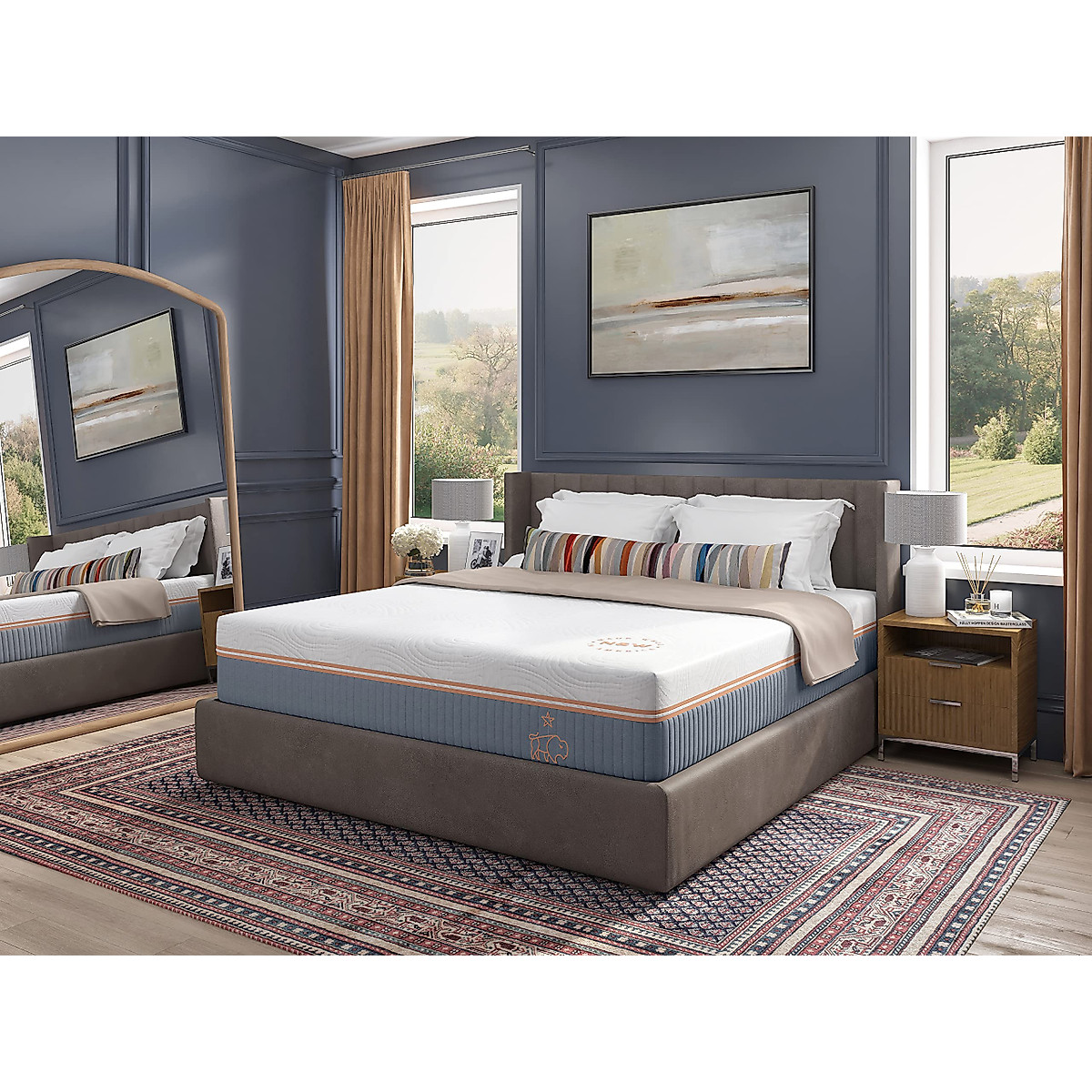 Nest & Wild Mattress Plush 12 Inch | Made in The USA | 100% Fiberglass-Free Cool Touch Cover | Ventilated Memory Foam | Bed in a Box | CertiPUR-US & OEKO-TEX100 Certified Foams (Twin)