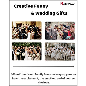 RetroVox Audio Guest Book Wedding Phone Guestbook Easy to Use & Fun Engagements Anniversaries Baby Showers Graduation Record Personalized Audio Messages Off-White