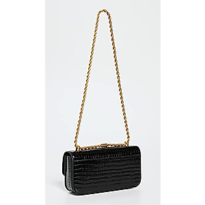 Tory Burch Women's Eleanor Embossed Small Convertible Shoulder Bag, Black, One Size