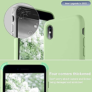 Vooii for iPhone X Case, iPhone Xs Case, Soft Silicone Gel Rubber Bumper Case Microfiber Lining Shockproof Full-Body Protective Case Cover for iPhone X/Xs - Matcha