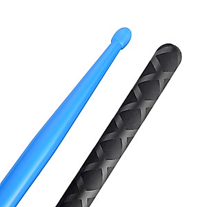 5A Nylon Drumsticks for Drum Set Light Durable Plastic Exercise ANTI-SLIP Handles Drum Sticks for Adults Musical Instrument Percussion Accessories Blue