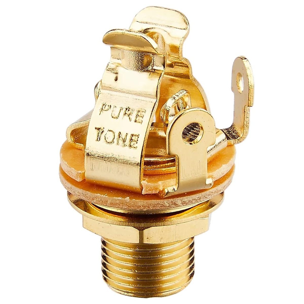 Pure Tone Multi-Contact 1/4 inch Mono Output Jack | Gold | Dual Tension Grounds & Dual Positive Tips for Optimal Signal, Tone & Lowest Possible Noise