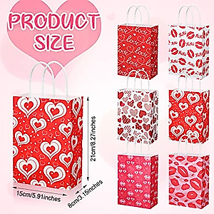 150 Pieces Valentine's Day Paper Gift Bags with Handle Valentines Goody Candy Bags Valentines Day Treat Bags for Valentines Day Party Favors Gift Wrapping Supplies
