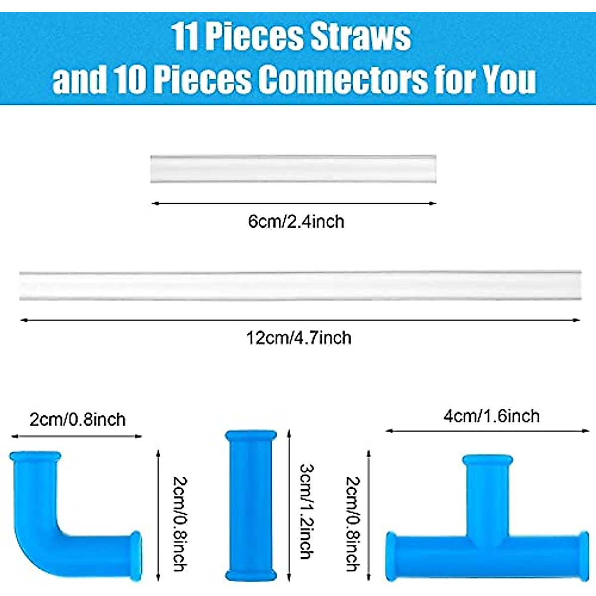 DIY Crazy Straws Connectors 21 pcs, Drinking Straws to Children play Game Straws, Cool Silly Gaming Straws