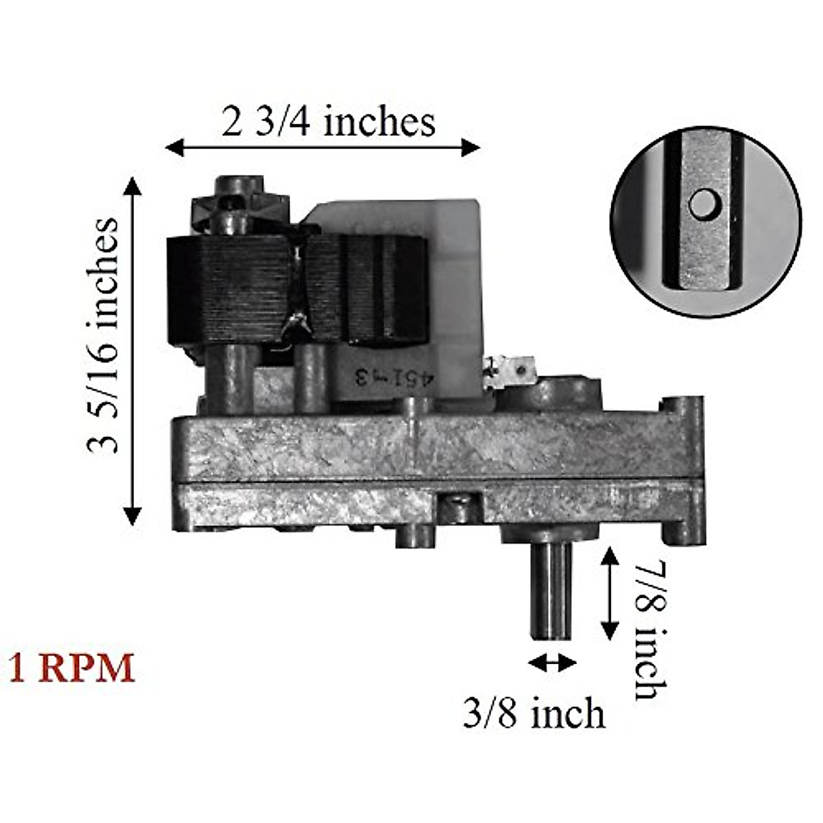 Whitfield Pellet Max Torque 1 RPM Auger Motor 12046300 Replacement Part by NBK…