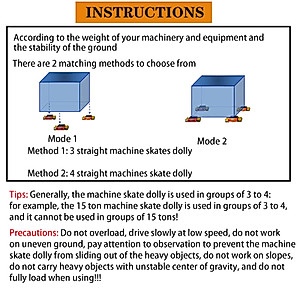 Machinery Mover, 15T Machinery Skate Dolly, 33000lbs Machinery Moving Skate, with 360° Rotation Cap and 9 Rollers, Heavy Duty Industrial Moving Equipment, Yellow, 1pc