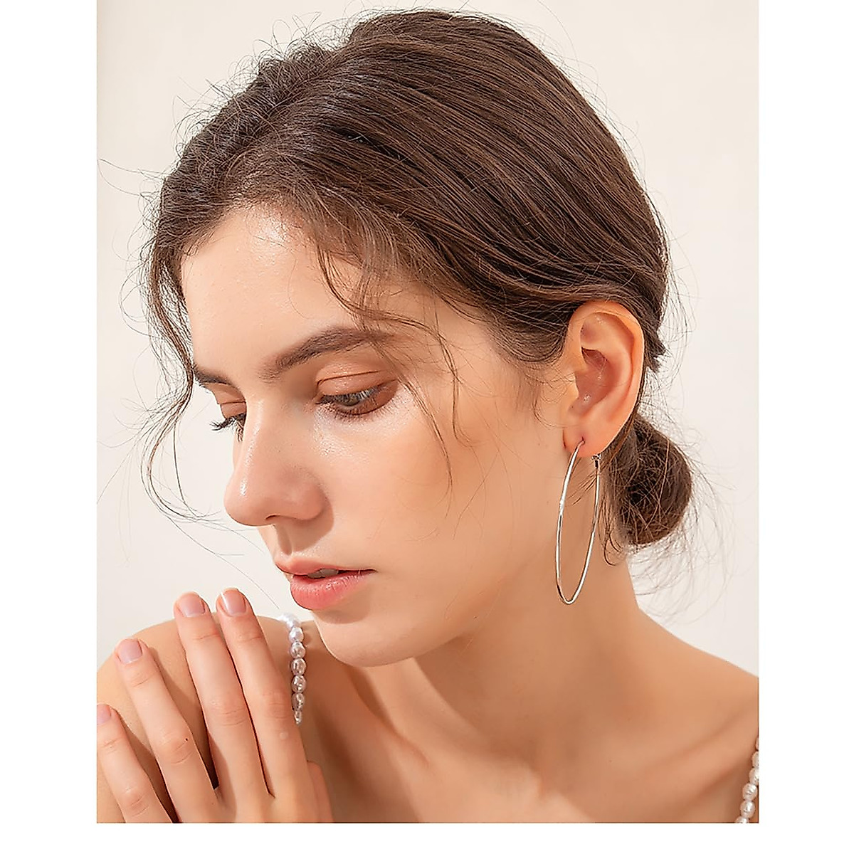 Cocamiky 9 Pairs Big Gold Hoop Earrings for Women,Surgical Steel Silver Hypoallergenic Earrings Set with Sterling Silver Post 14K Rose Gold Plated Small Thin Hoop Earrings