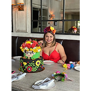 DreamLily Day of the Dead Headband Costume Rose Flower Crown Mexican Headpiece BC40 (Mix-color)