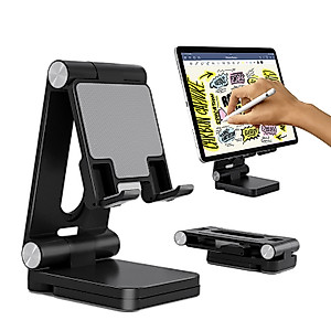 Ieusew Foldable Tablet Stand, Portable Ipad Stand for Desk, Multifunctional Desktop Stand Holder for Tablet and Cell Phone.