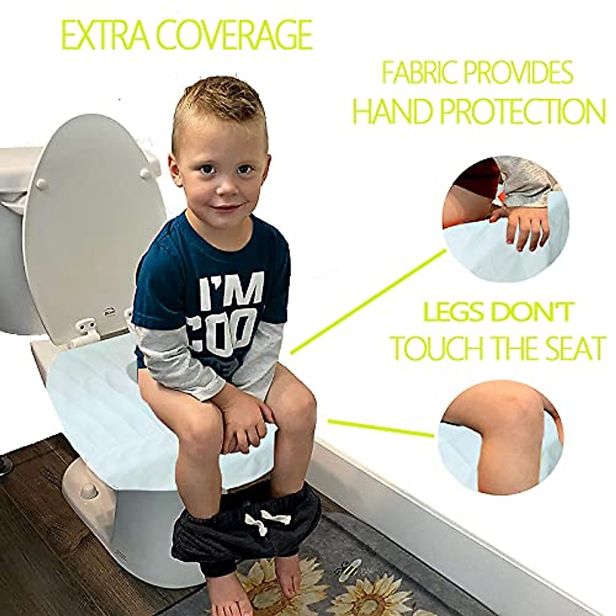 Toilet Seat Covers Disposable,50Pcs Waterproof Individually Wrapped Large Portable Potty Seat Covers for Kids Potty Training, Road Trip and Public Restrooms